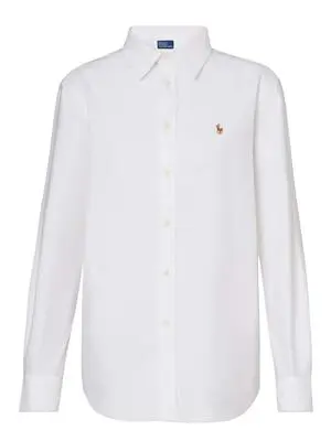 Polo Ralph Lauren Embroidered Cotton Oxford Shirt - White