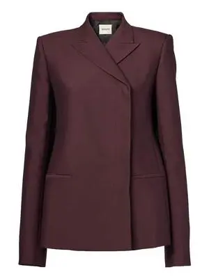 Khaite Silvannah Wool And Silk Blazer - Burgundy