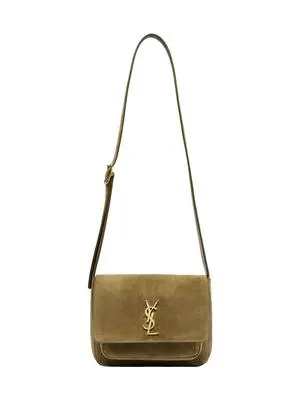 Saint Laurent Niki Cassandre Suede Shoulder Bag - Green
