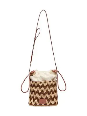 Missoni Zigzag Medium Raffia Bucket Bag - Neutrals