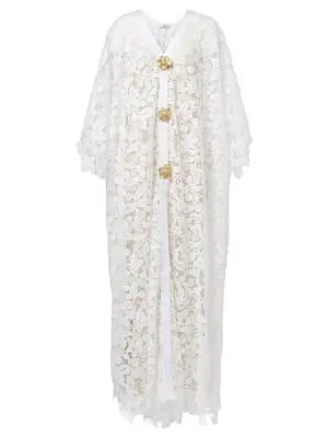 Oscar De La Renta Lace Guipure Maxi Dress - White