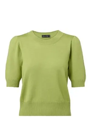 Oscar De La Renta Virgin Wool Crewneck Sweater - Green