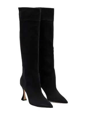 MANOLO BLAHNIK Miralone 90 Suede Knee-High Boots