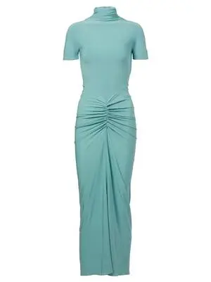 Alaïa Ruched Jersey Maxi Dress - Blue