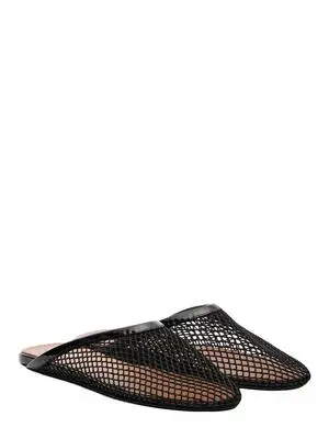 Alaïa Patent Leather-trimmed Fishnet Mules - Black