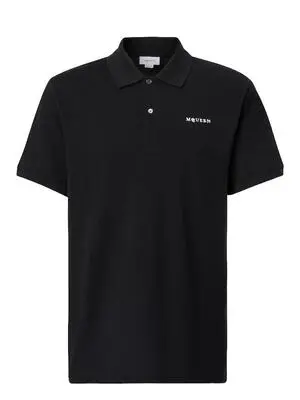 Alexander McQueen Logo Cotton Polo Shirt - Black