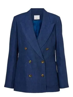 Citizens Of Humanity X Argent Chelsea Linen Denim Blazer - Blue