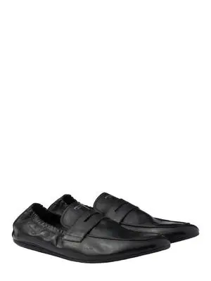 Prada Shuffle Antiqued Leather Loafers - Black