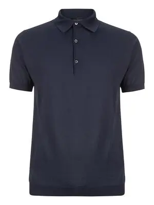 John Smedley Cotton-cashmere Elias Polo Shirt - Navy