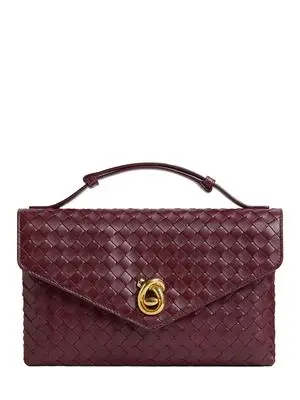 BOTTEGA  VENETA Knot Lock Intrecciato Cross-body Bag - Barolo