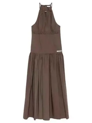Patrizia Pepe Poplin Midi Dress - Brown