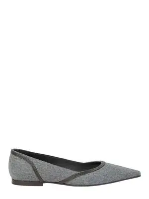 Brunello Cucinelli Flannel Ballet Flats - Grey