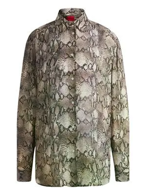 HUGO Snake-Print Shirt