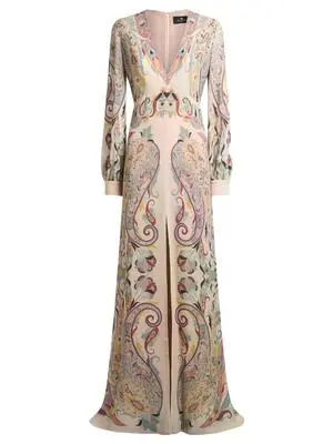 Etro Printed Long Dress - Neutrals