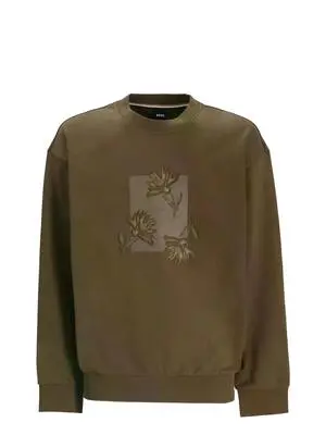 BOSS Floral Embroidered Sweatshirt - Green