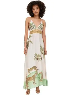 Carolina K Star Midi Dress - Cheetah Palm