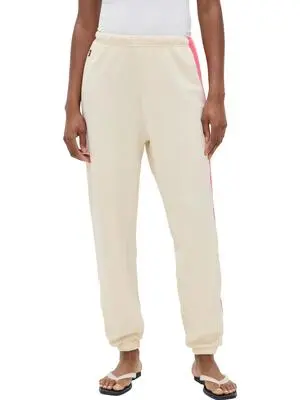 Aviator Nation Five-stripe Fleece Sweatpants - Vintage White/vintage White