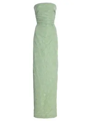 BERNADETTE Vera Strapless Jacquard Maxi Dress