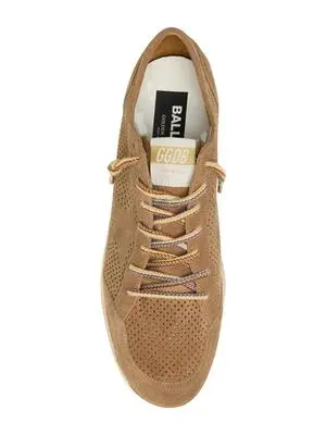 GOLDEN GOOSE Ball Star Perforated Suede Low-top Sneakers - Tabacco