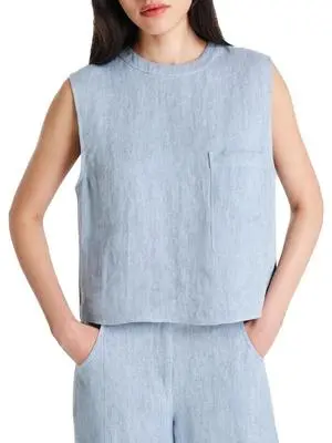 TWP Cropped Hemp Muscle Tank - Ltblue