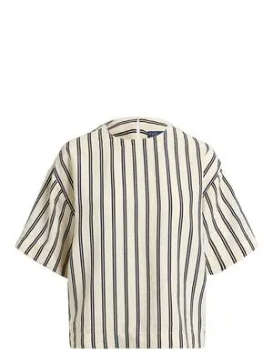 Ralph Lauren Striped Silk-blend Shirt - Whiteblack Stripe