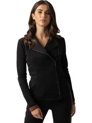 SAINT + SOFIA Cotton Biker Jacket Bronze