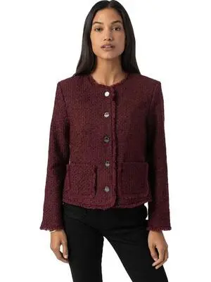 SAINT + SOFIA Ashby Boucle Jacket Maroon