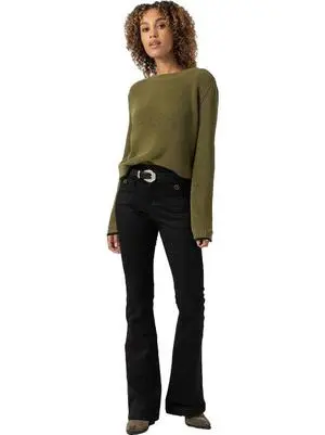 SAINT + SOFIA Bowie Stretch Flare Jeans Black