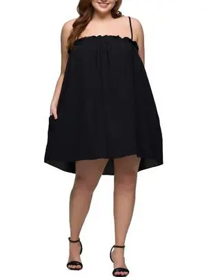 24SEVEN COMFORT APPAREL Jersey Shift Dress - Black