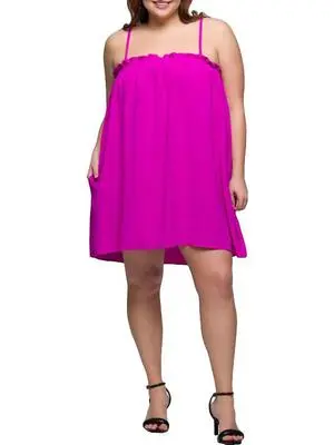 24SEVEN COMFORT APPAREL Jersey Shift Dress - Magenta