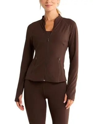 Zella Studio Luxe Active Jacket - Brown Mole