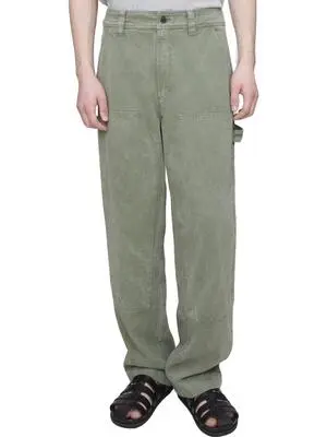 A.p.c. Loose Fit Organic Cotton Carpenter Pants - Green