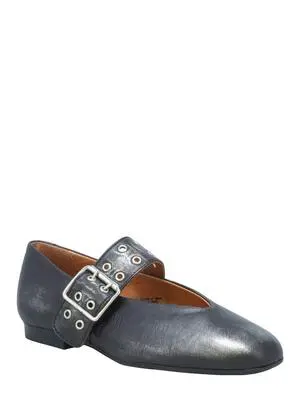 Miz Mooz Zephyr Leather Flats - Gunmetal