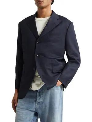 MAISON MARGIELA Work In Progress Virgin Wool & Linen Blazer - Blue