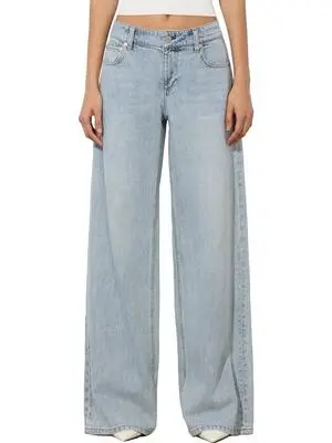 Alice + Olivia Trish Low Rise Baggy Jeans - Rockstar Blue
