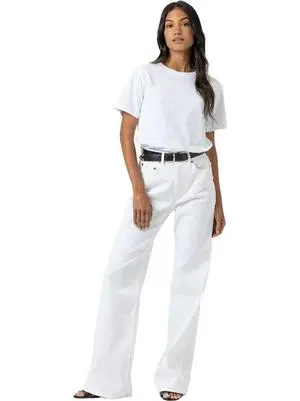 SAINT + SOFIA Wide Leg Jean White