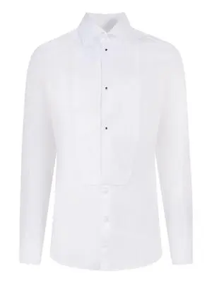 Dolce & Gabbana Cotton Shirt With Frontal Plastron - White