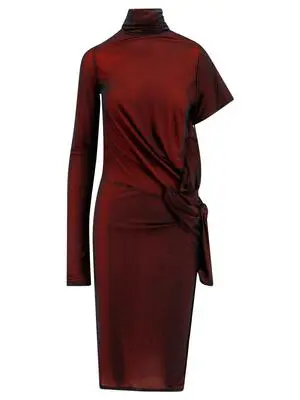 MAISON MARGIELA Asymmetric Viscose Dress - Red