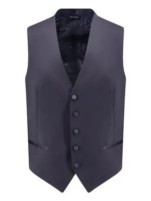 Tagliatore Virgin Wool Vest - Blue