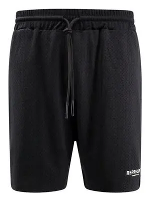 REPRESENT Nylon Bermuda Shorts With Logo - Black