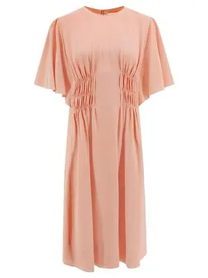 Chloé Silk Short Sleeve Dress - Pink