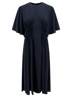 Chloé Silk Dress With Draped Detailing - Blue