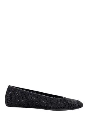 Burberry Mesh Ballerinas With Ekd Detail - Black