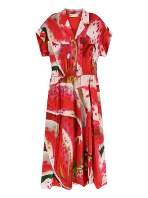 Tory Burch Printed Silk Chemisier Dress - Multicolor