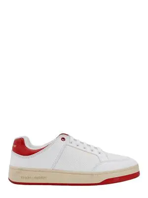 Saint Laurent Perforated Leather Sneakers - White