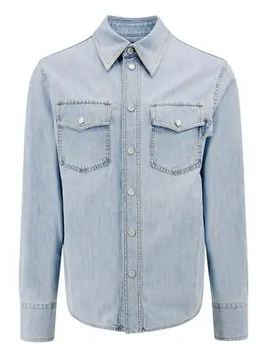 Bottega Veneta Denim Shirt With Motherofpearl Buttons - Blue
