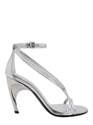 Alexander McQueen Mirrored Leather Sandals - Silver