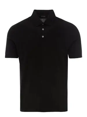NUGNES 1920 Regular Fit Cotton Polo Shirt - Black