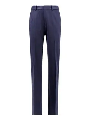 Off White Virgin Wool Slim Trouser - Blue