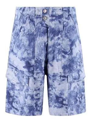 Isabel Marant Cotton Tie Dye Bermuda Shorts - Blue